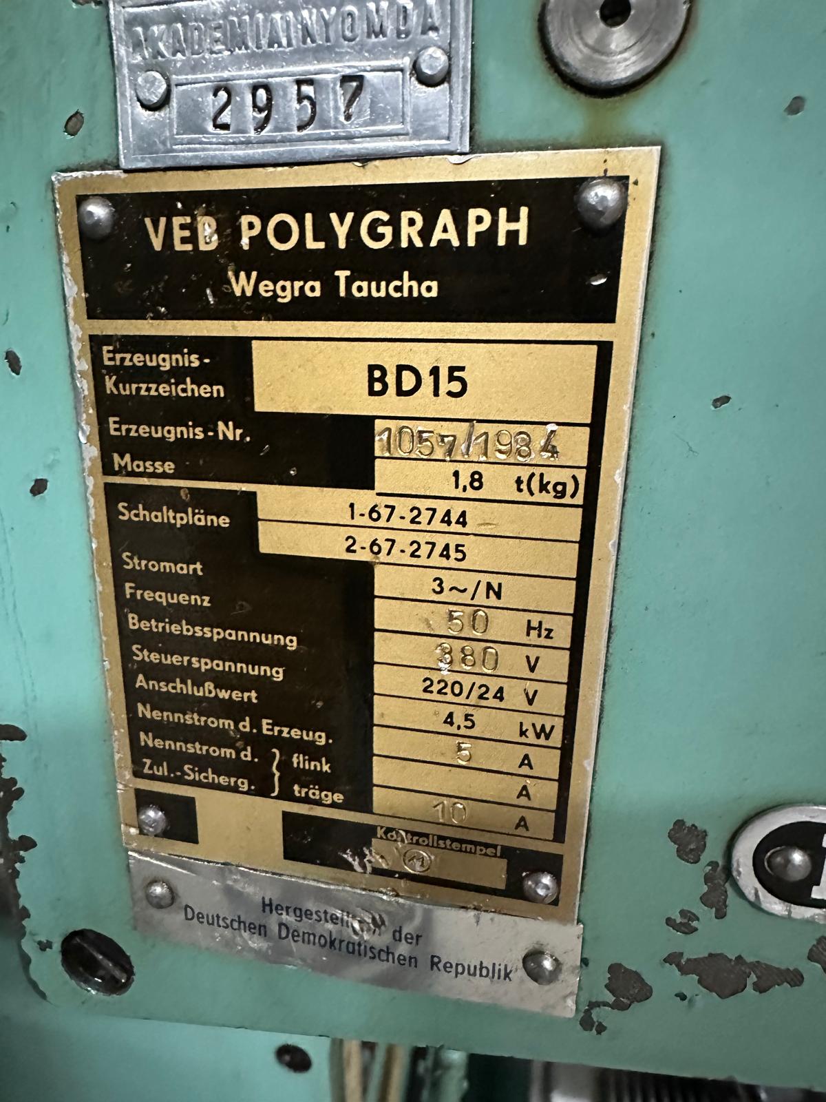 Polygraph Wegra BD 15 | AGM Anwar Graphische Maschinen GmbH